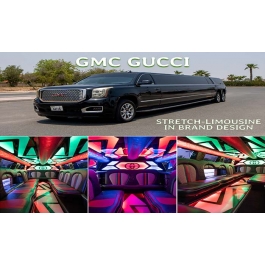20 Seaters GMC Gucci Limo 1-Hr Rental @ Greatdeals.ae
